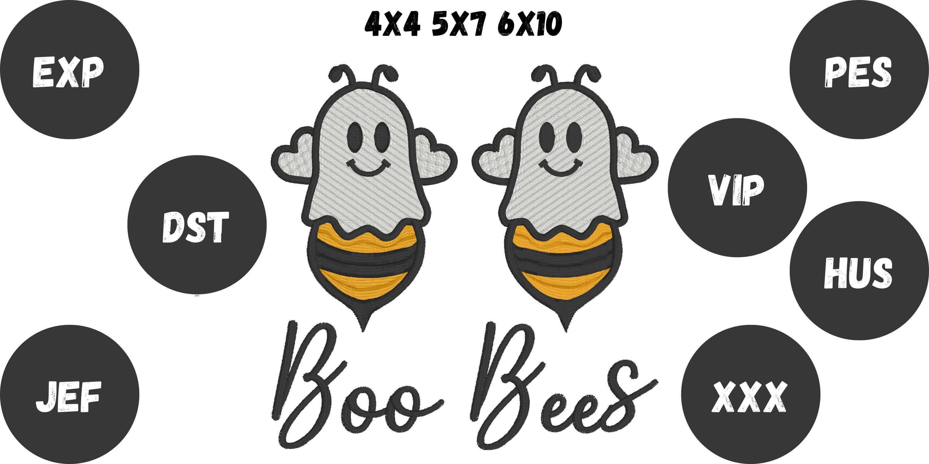 Boo Bees Embroidery Design | Digital Download | Ghost Bees With Text 3 ...