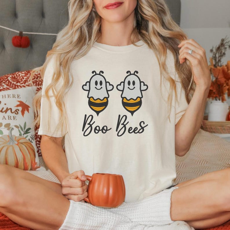 Boo Bees Embroidery Design | Digital Download | Ghost Bees With Text 3 ...
