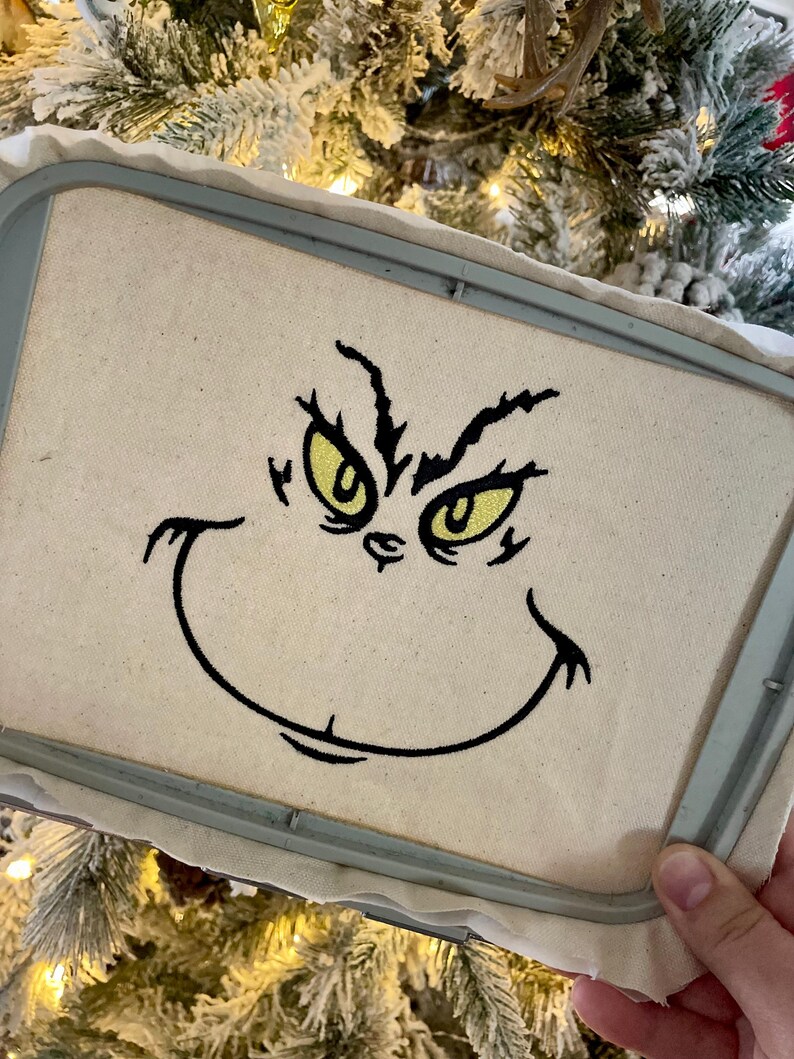Grinch Face Digital Download Embroidery File - Digital Download- 4X4 ...