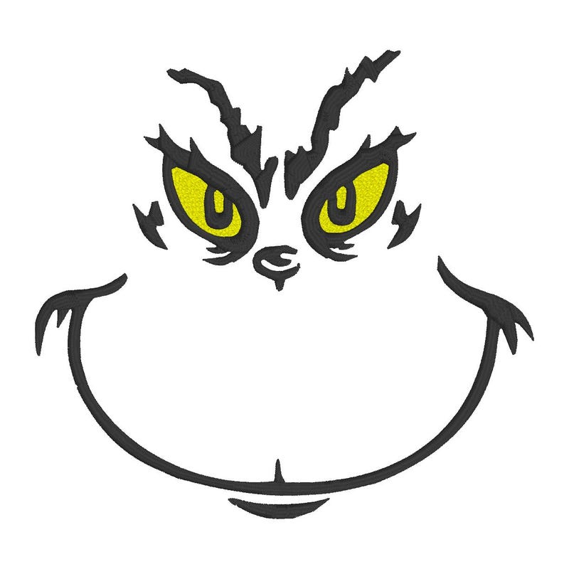Grinch Face Embroidery Designs - Etsy New Zealand