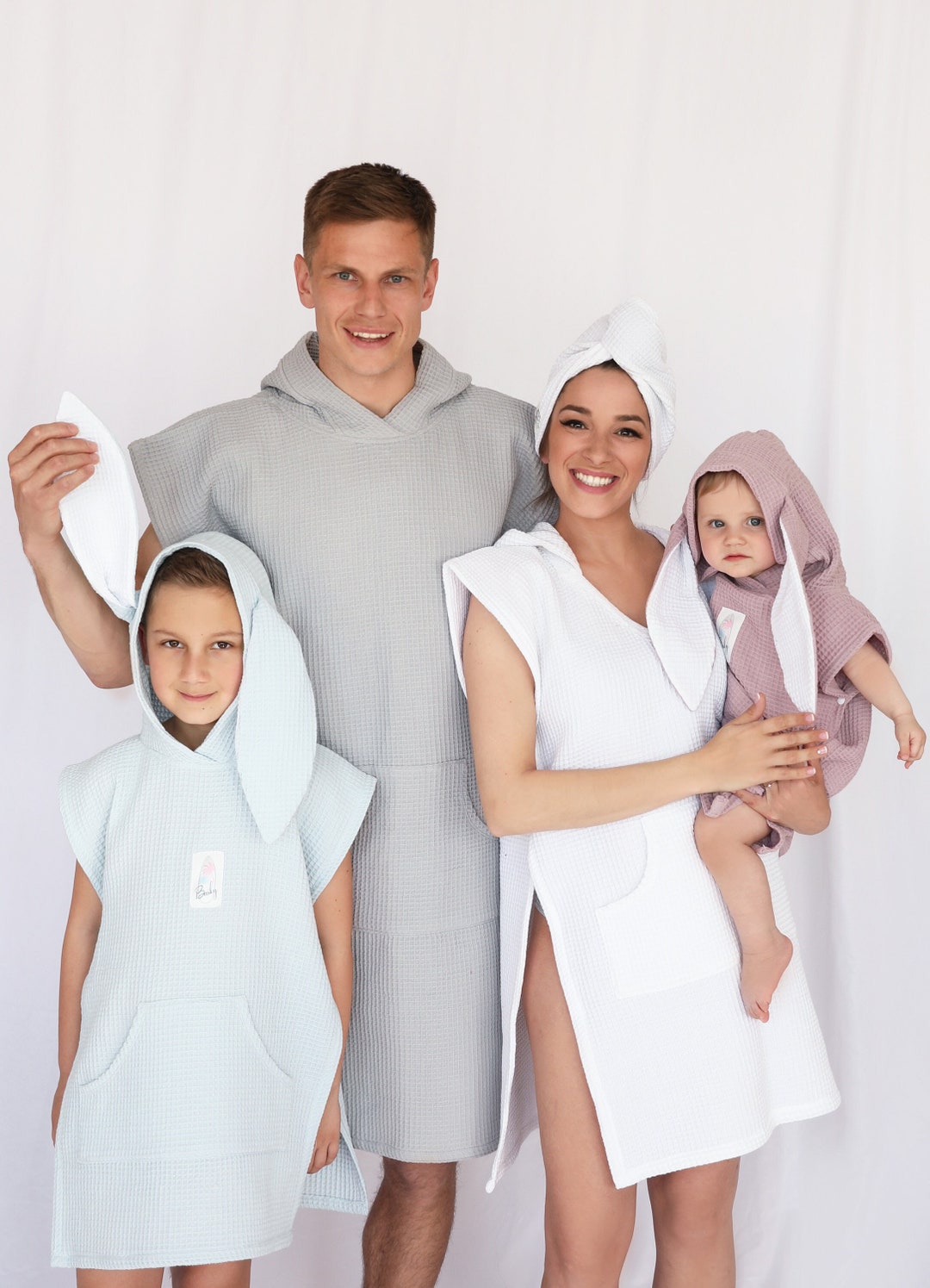 Family Poncho Towel, Beach Poncho Kids, Baby Poncho Towel, Hooded Towel ...