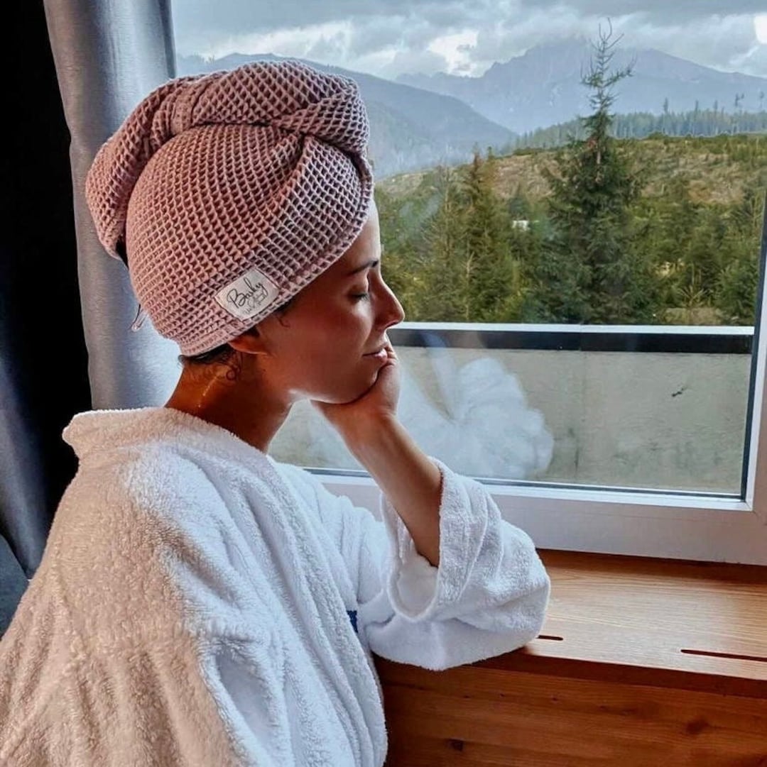 Linen Hair Towel Turban, Waffle Organic Cotton, Children Turban, Woman ...