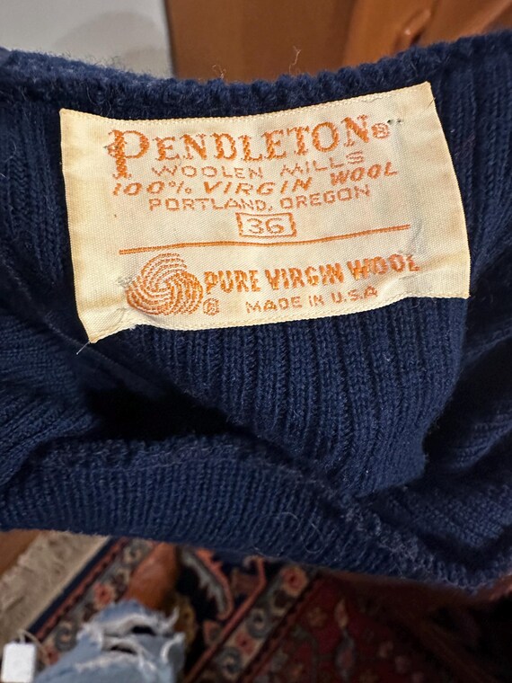 Vintage 1960s Pendleton Wool Ribbed Knit Fitted Turtl… - Gem