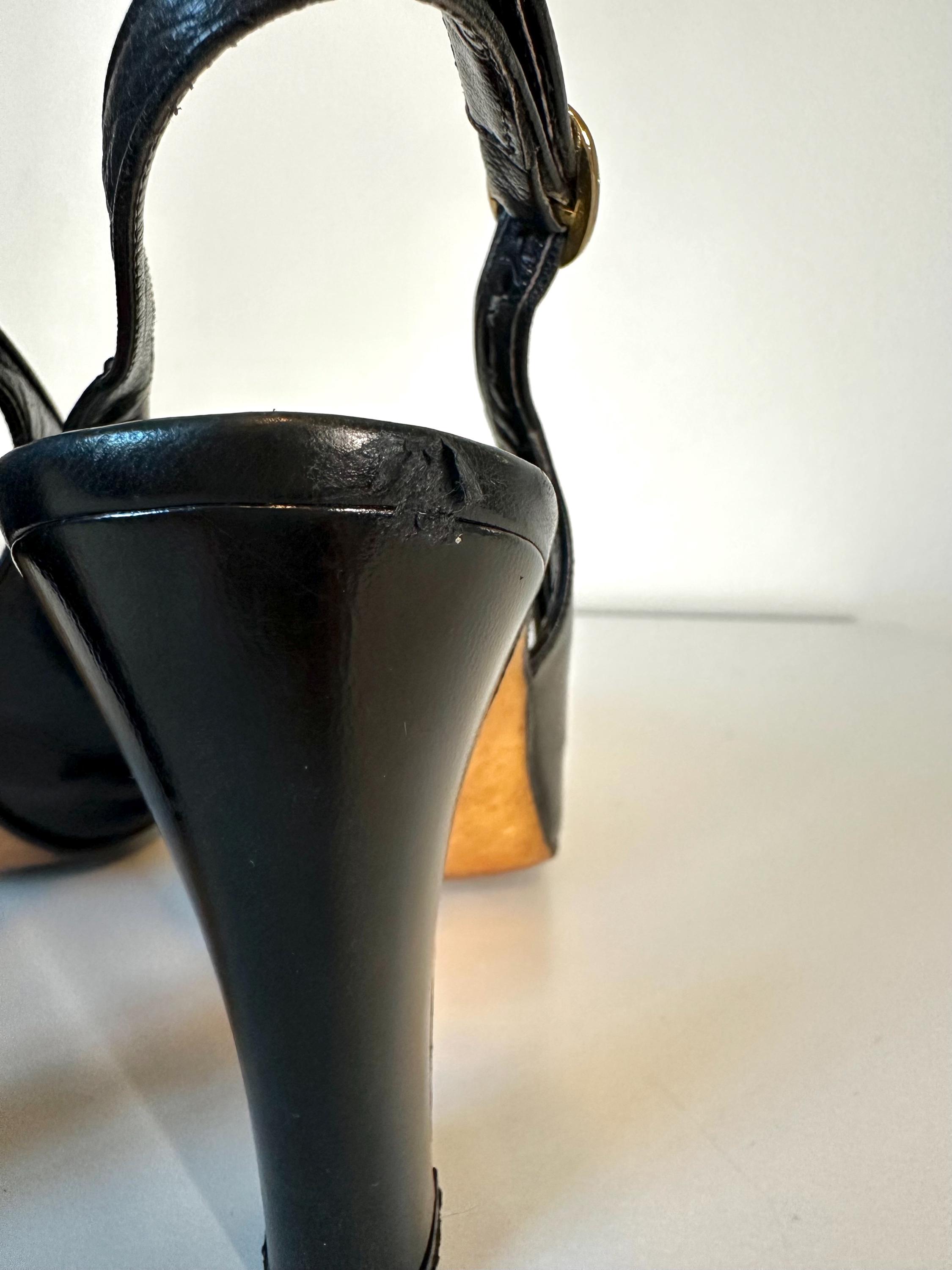 Vintage 1980s Halston Black Leather Slingback High Heeled Pumps RARE - Etsy