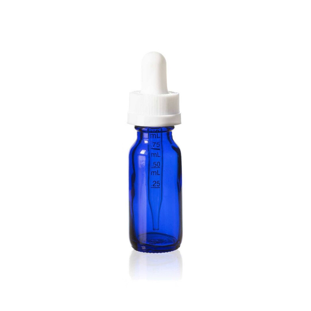 192pk (BULK) 10ML Cobalt Blue Glass Bottle With White Metered Dropper ...