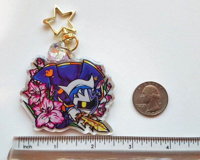 Kirby Meta Knight 2.5in Double Sided Gold Foil Epoxy Acrylic - Etsy