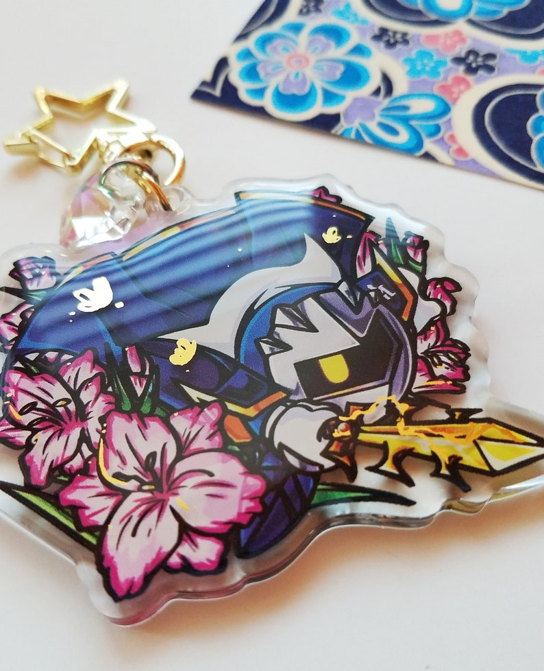 Kirby Meta Knight 2.5in Double Sided Gold Foil Epoxy Acrylic - Etsy