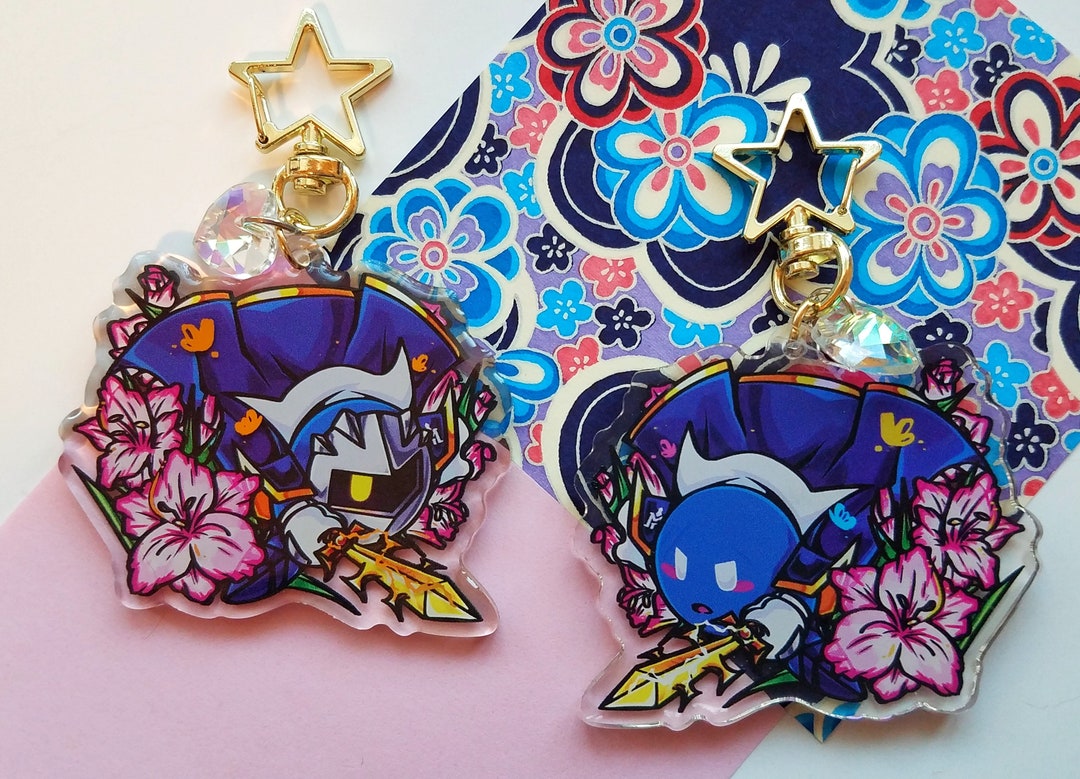 Kirby Meta Knight 2.5in Double Sided Gold Foil Epoxy Acrylic Charm - Etsy