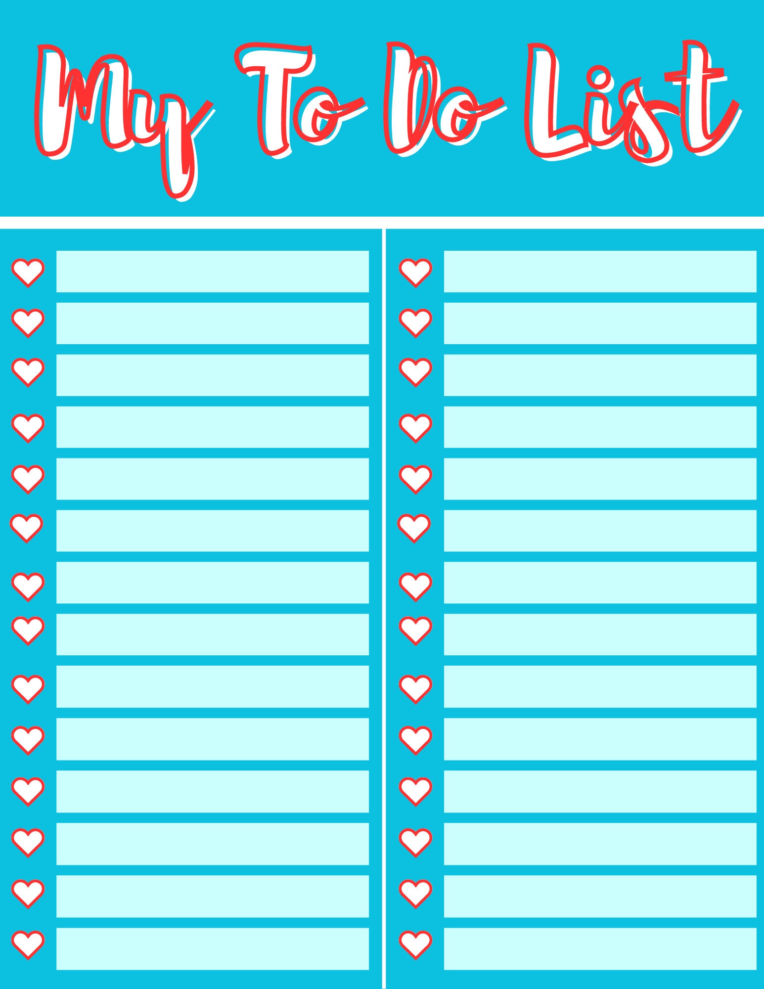 Heartfelt Tasks: Blue To-do List *digital Download* Canva Template - Etsy