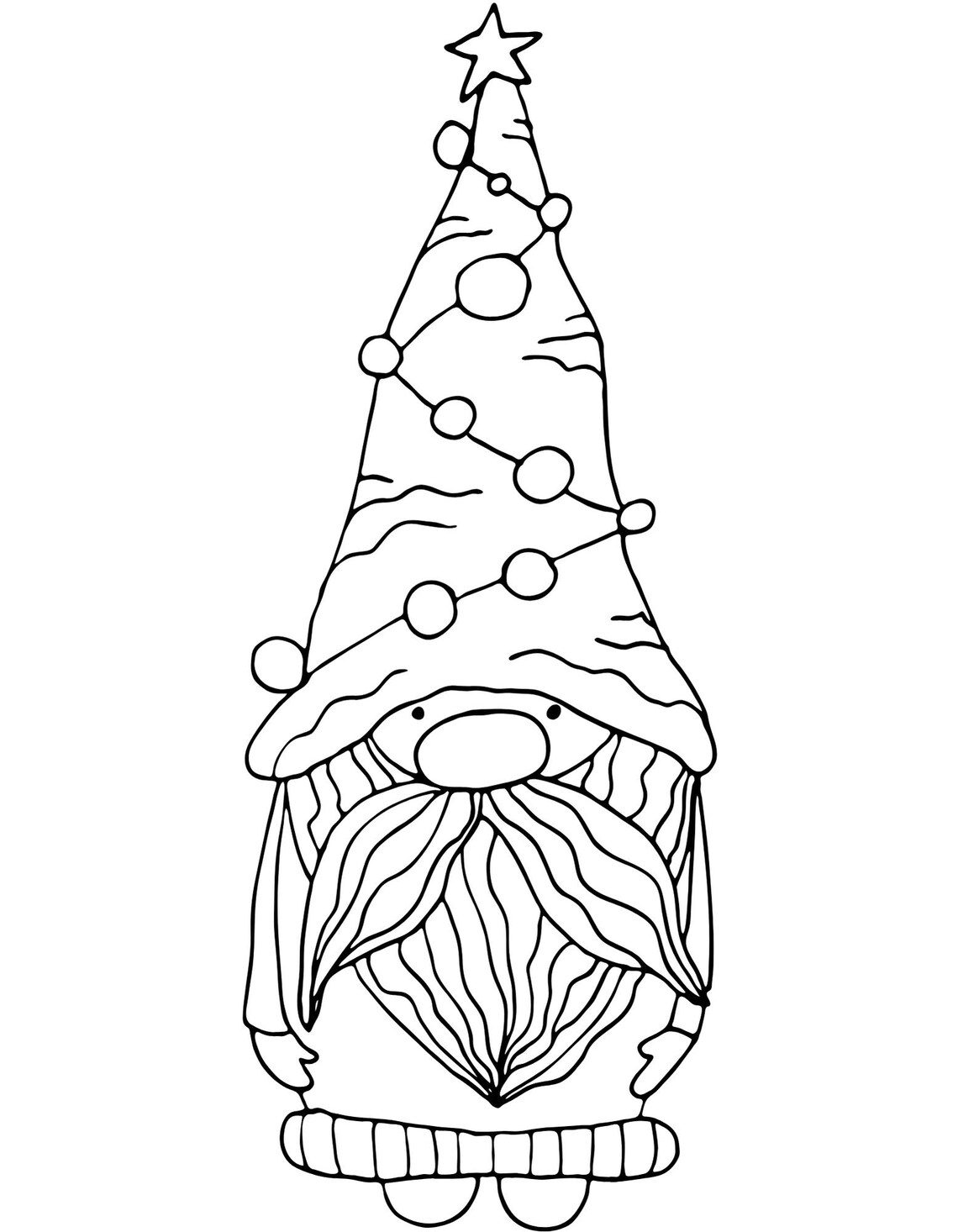 Gnome Christmas Coloring Pages - Etsy