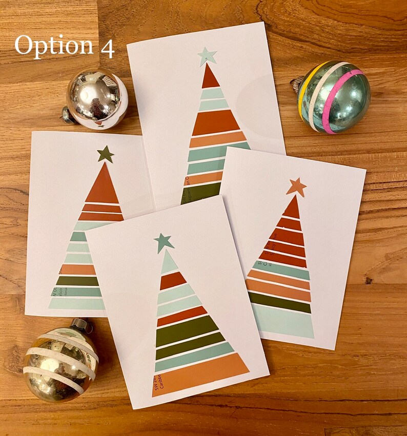 Christmas Tree Paint Chip Cards - Etsy