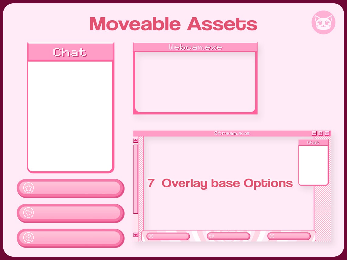 Y2K Pink Animated Stream Overlay Pack Overlay Animated - Etsy UK