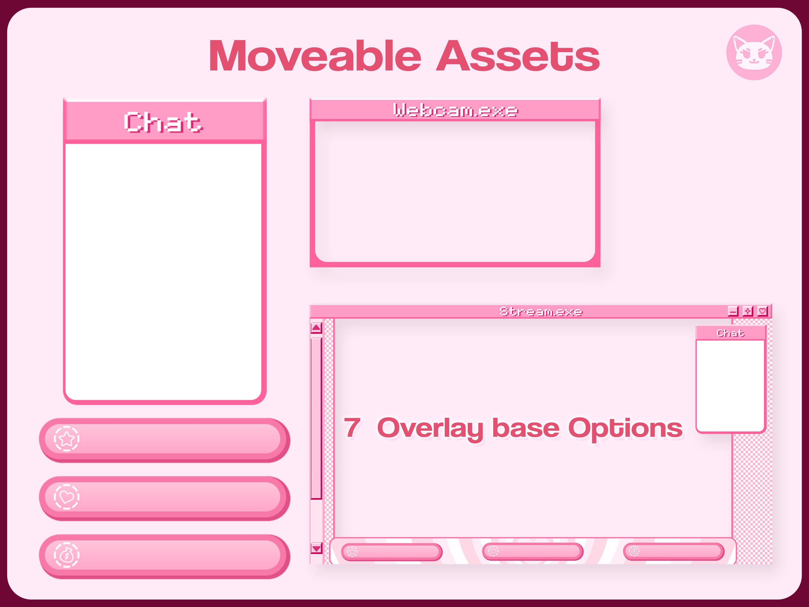 Y2K Pink Animated Stream Overlay Pack Overlay Animated Scenes Just ...