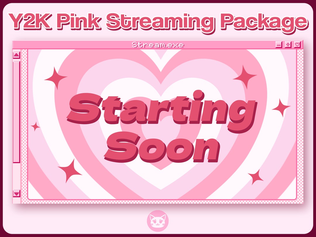 Y2K Pink | Animated Stream Overlay Pack | Overlay + Animated Scenes ...