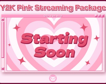 Aesthetic Y2K Pink Animated Stream Overlay Pack - Etsy