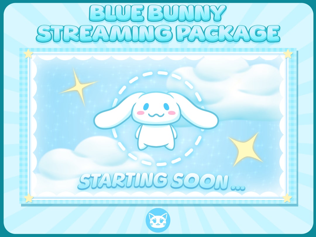 Twitch Blue Bunny Stream Package - Etsy