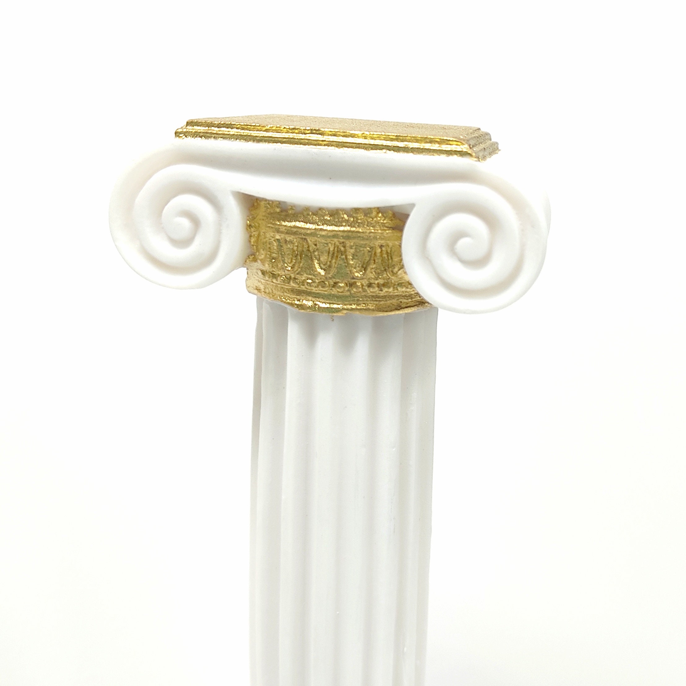 Ancient Greek Ionic Column White Gold Statue 23cm, Classic Art Home ...