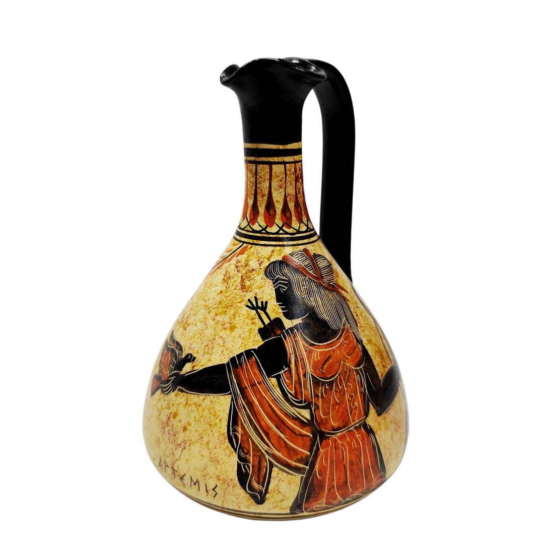 Artemis Goddess Amphora 17cm 6.6 in Greek Ancient Vase, Ceramic Amphora ...