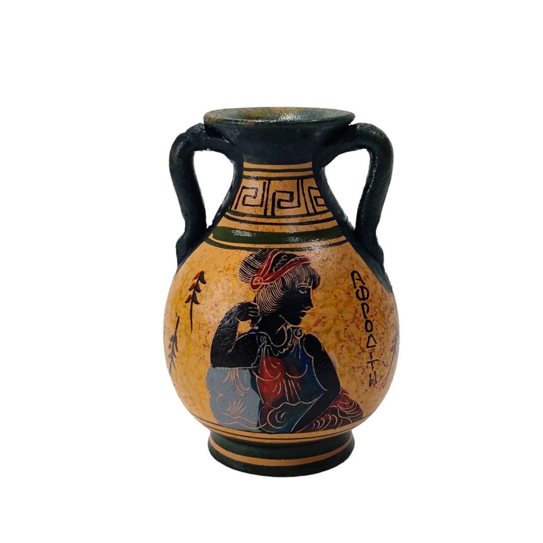 Aphrodite Goddess Handpainted Greek Ancient Vase, Ceramic Amphora ...