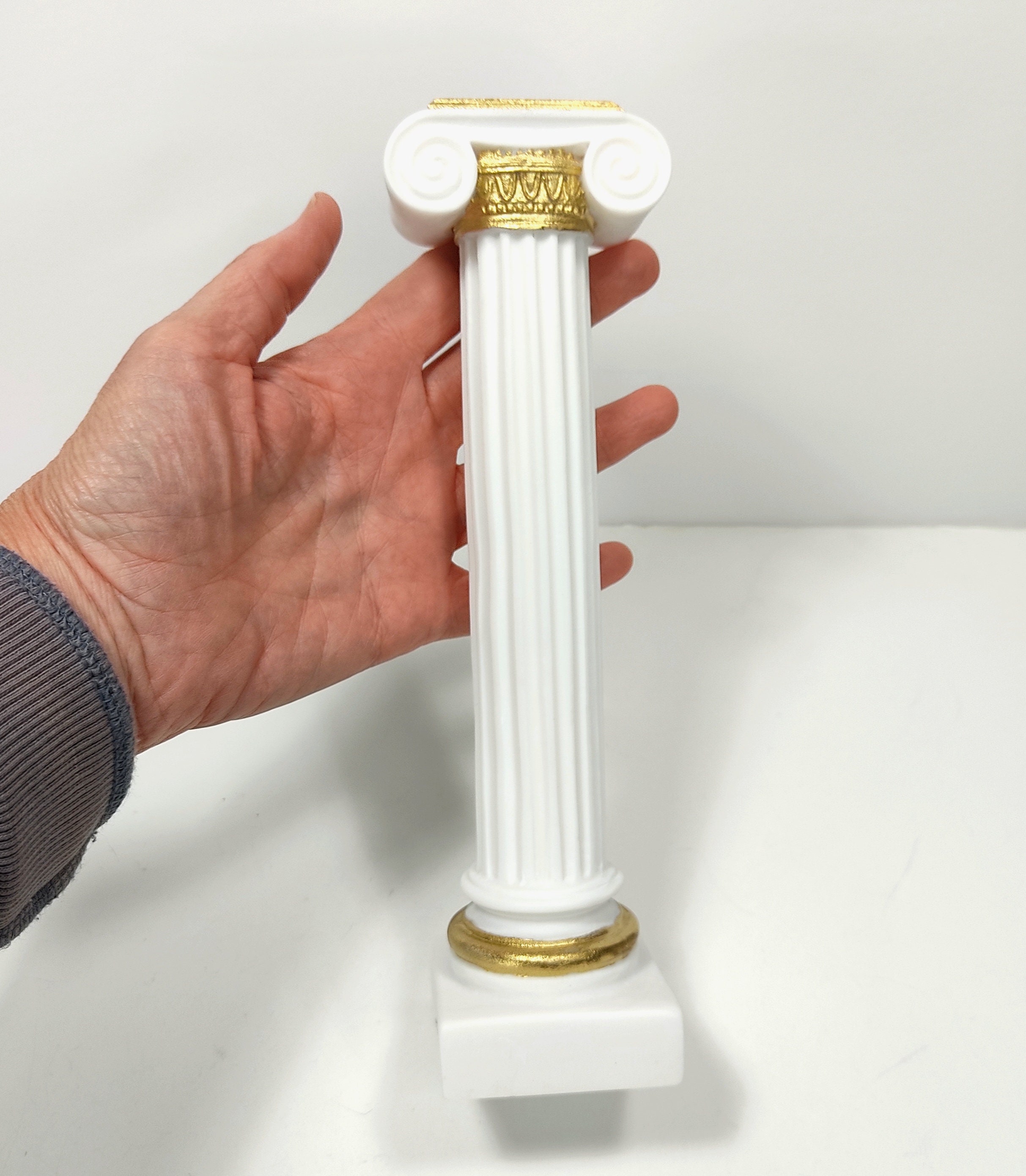 Ancient Greek Ionic Column White Gold Statue 23cm, Classic Art Home ...