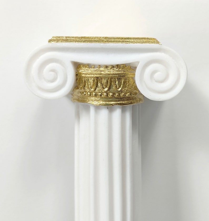 Ancient Greek Ionic Column White Gold Statue 23cm, Classic Art Home ...