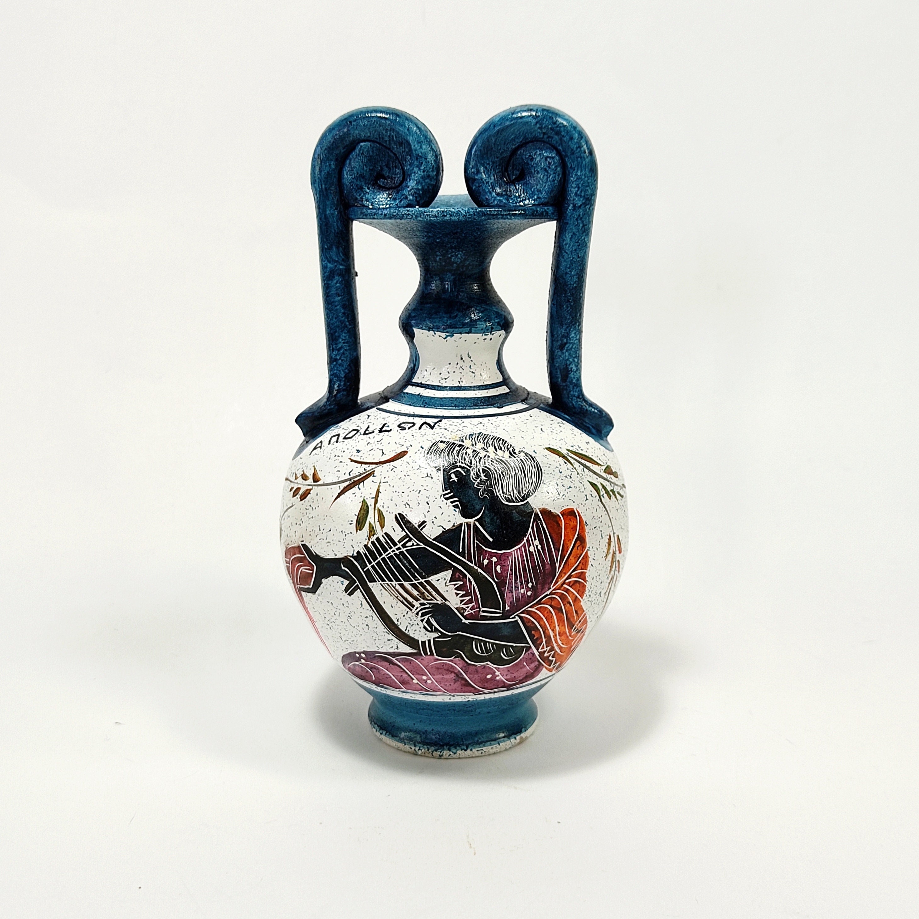 Apollo God Blue Ancient Greek Amphora 15cm, Apollo Blue Vase 5.9in ...