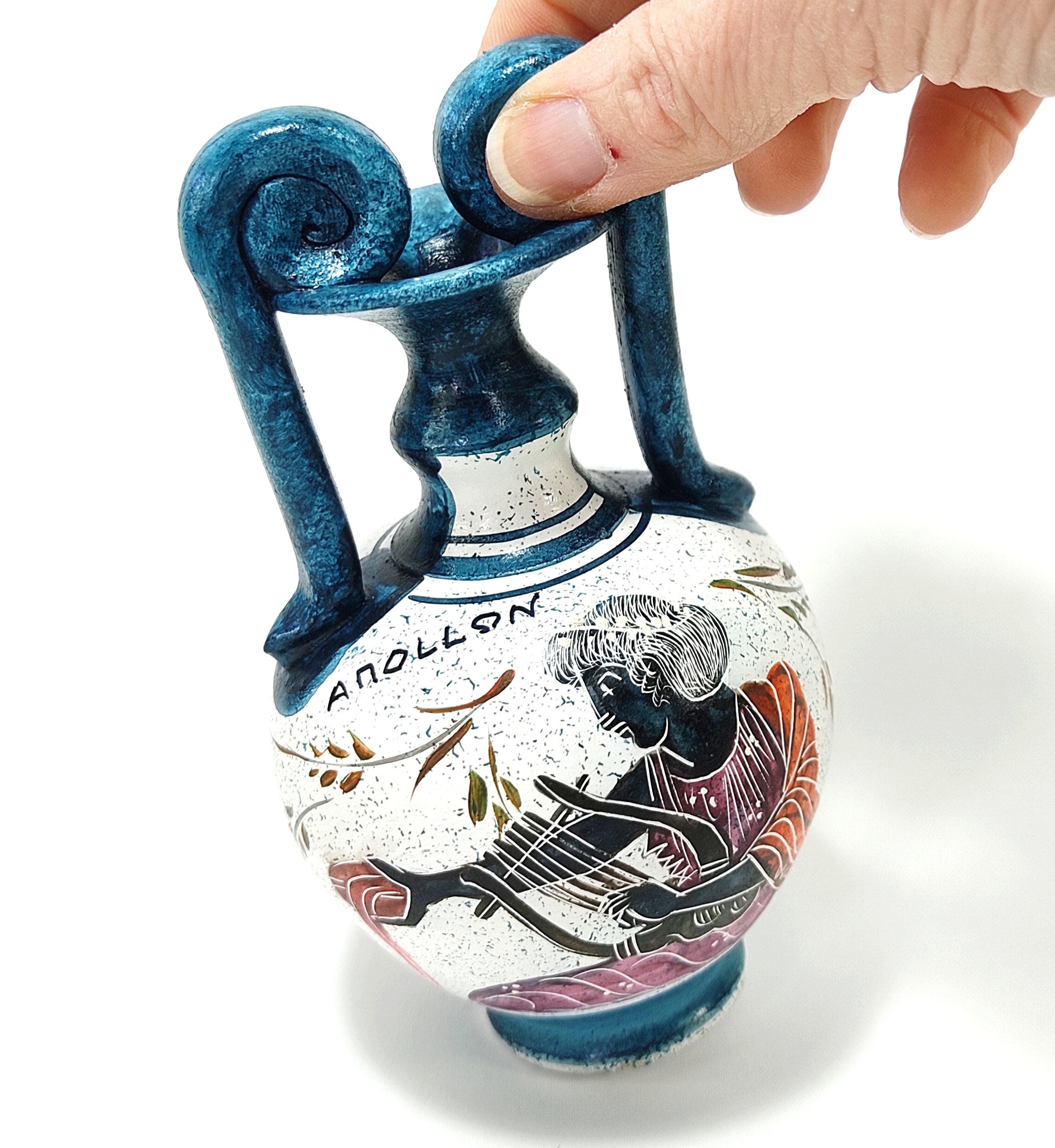 Apollo God Blue Ancient Greek Amphora 15cm, Apollo Blue Vase 5.9in ...