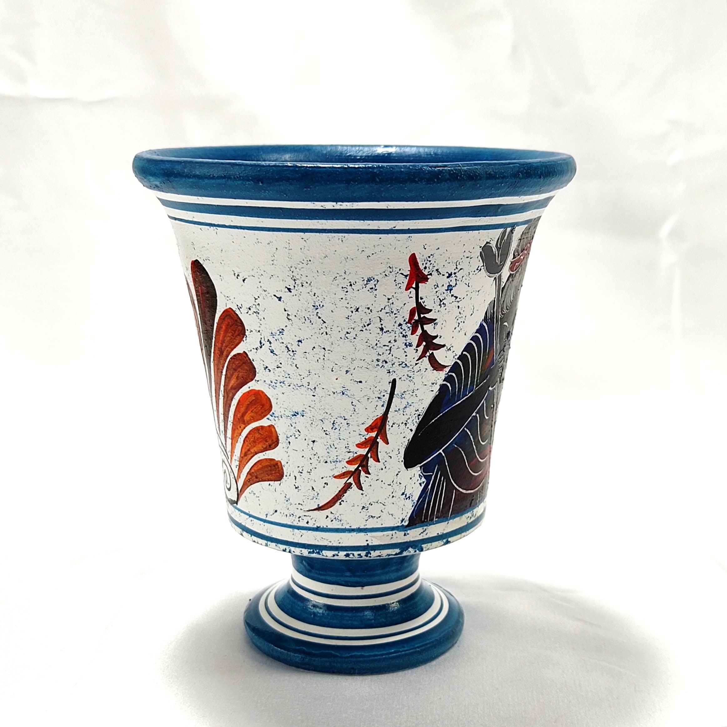 Blue Ceramic Zeus God Pythagorean Cup, Ancient Ceramic Cup, Zeus ...
