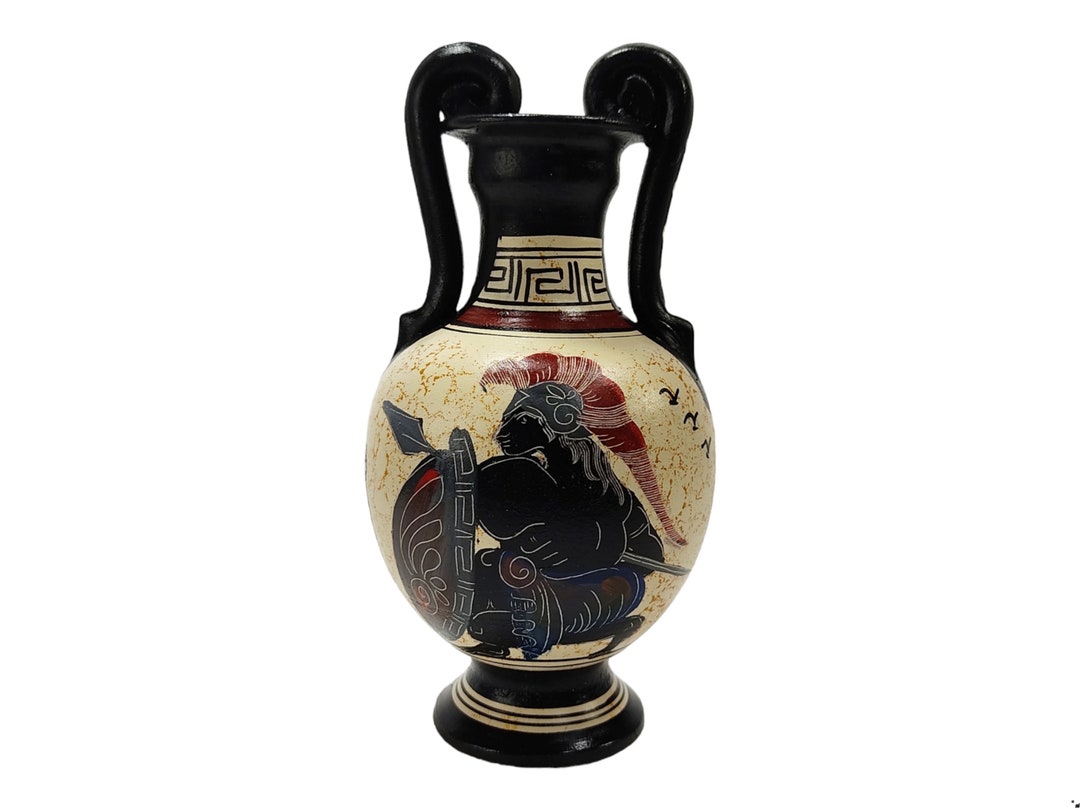 Ancient Greek Amphorea 20cm Decorated With Achilles, Ceramic Amphora 7 ...