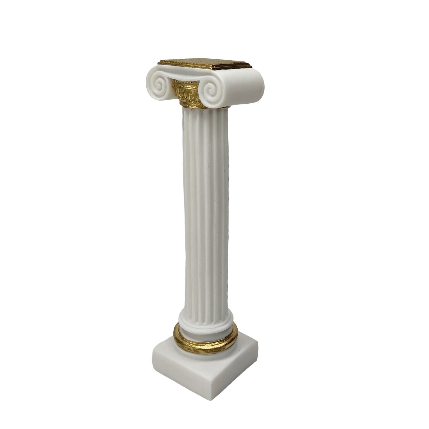Ancient Greek Ionic Column White Gold Statue 23cm, Classic Art Home ...