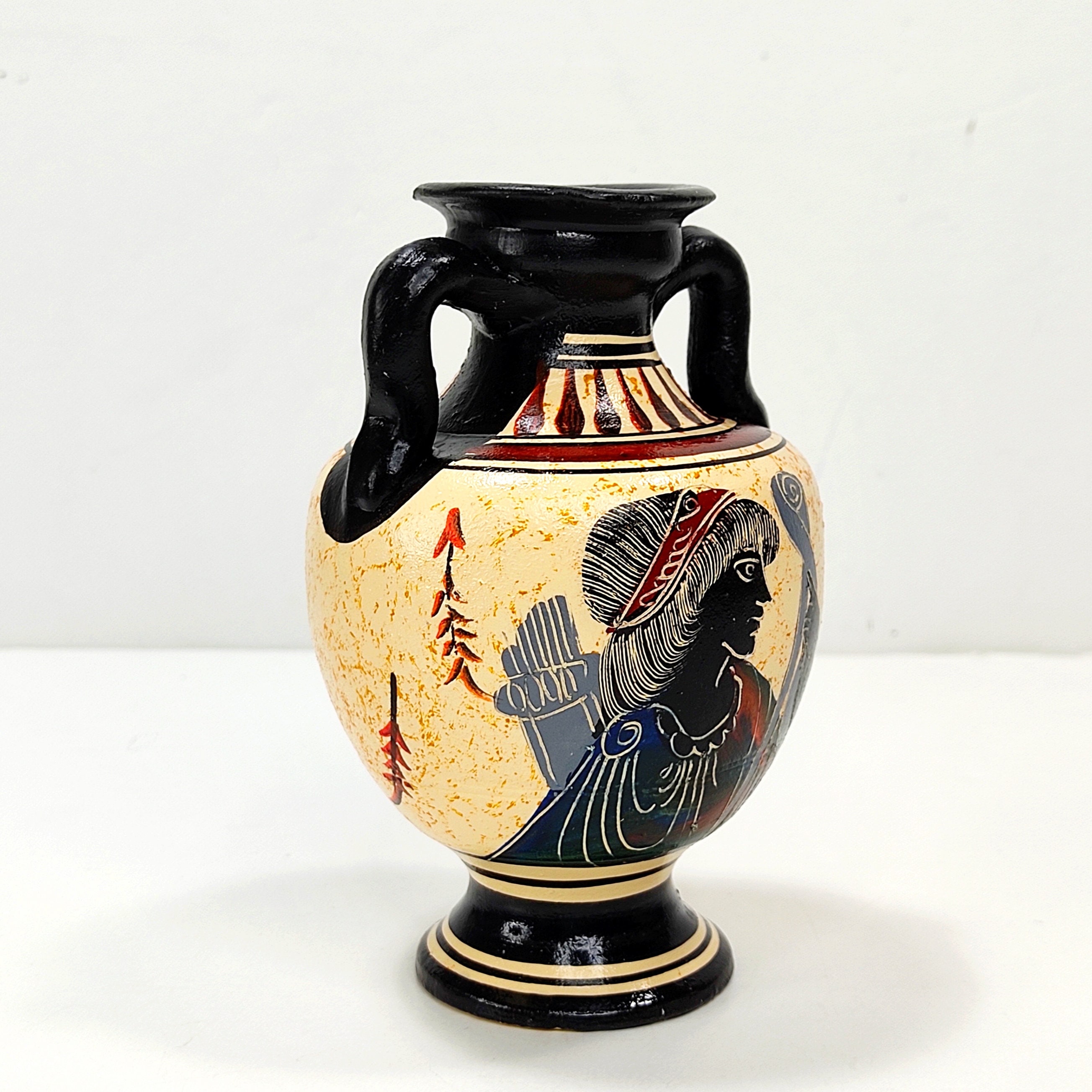 Artemis Goddess Greek Ancient Vase, Ancient Ceramic Amphora 12cm 4.7in ...