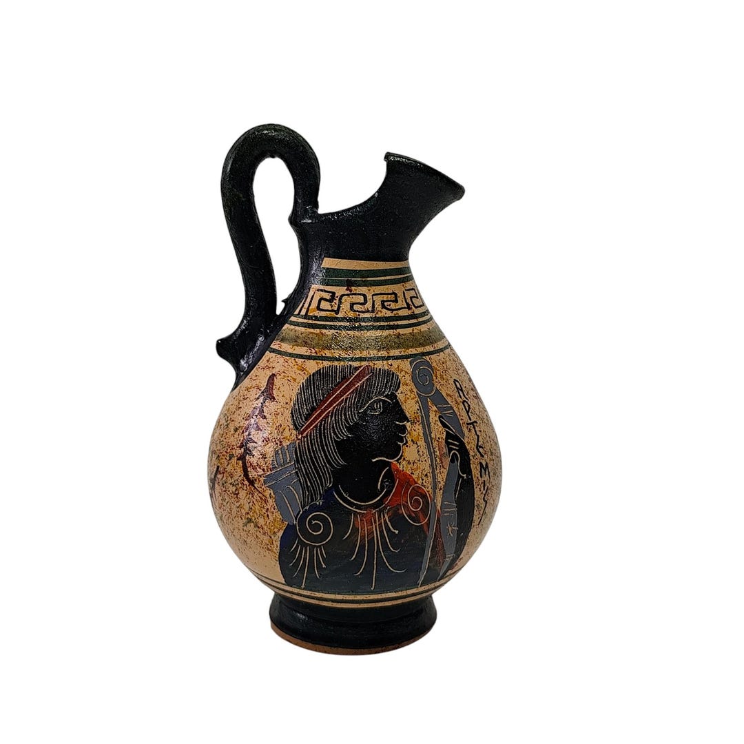 Artemis Greek Amphora: Hand-painted Ceramic Vase (13cm) - Etsy
