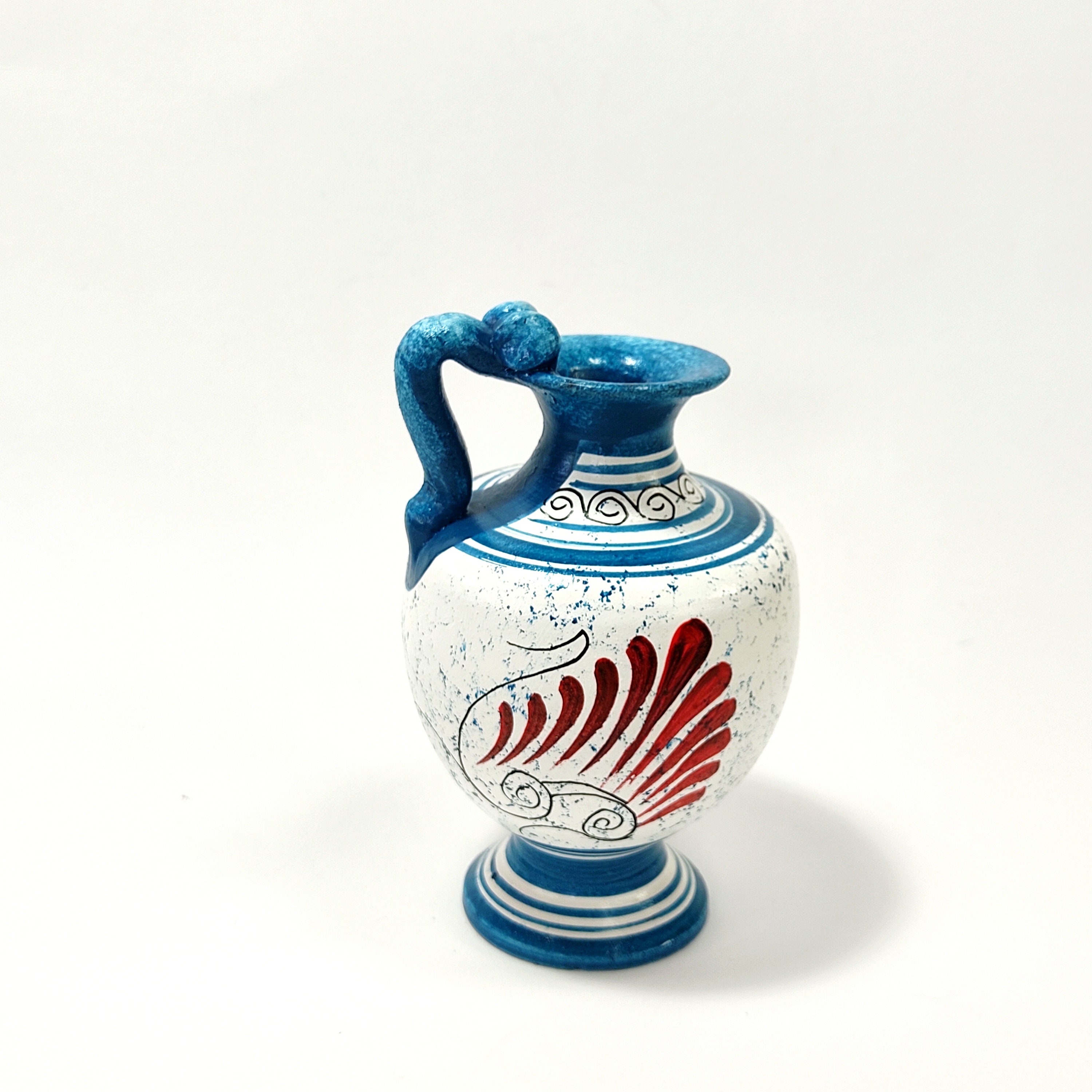 Blue Ancient Greek Amphora With Theseus 13cm Greek Pottery - Etsy