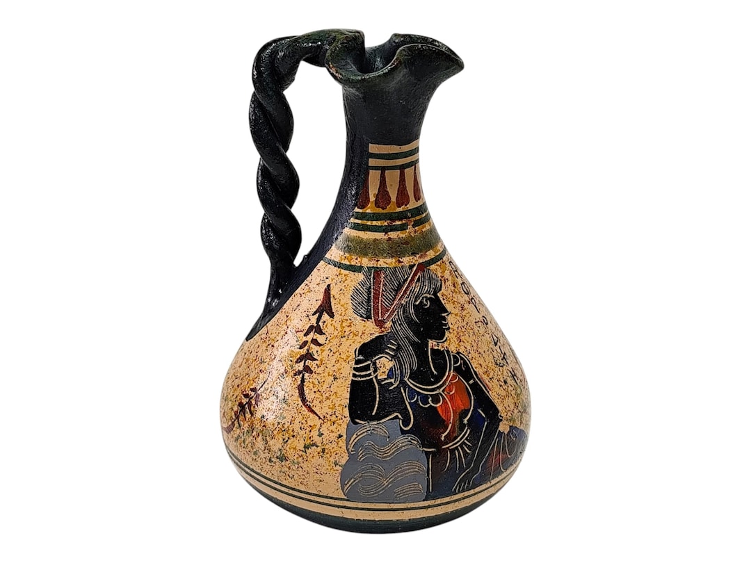 Goddess Artemis Ceramic Amphora: Ancient Greek Pottery Decor (13cm) - Etsy