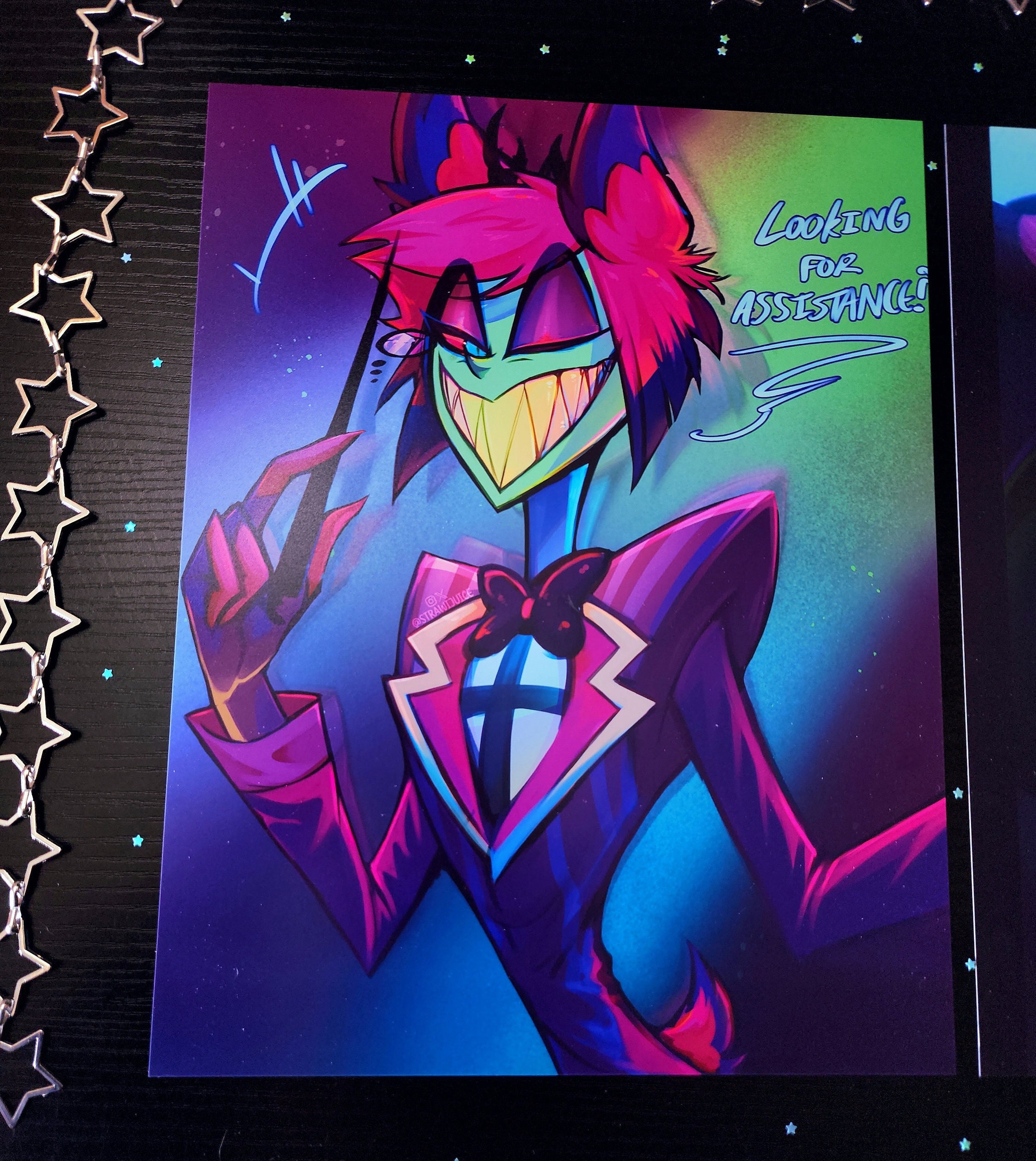 Hazbin Hotel Neon Alastor Fanart Prints - Etsy