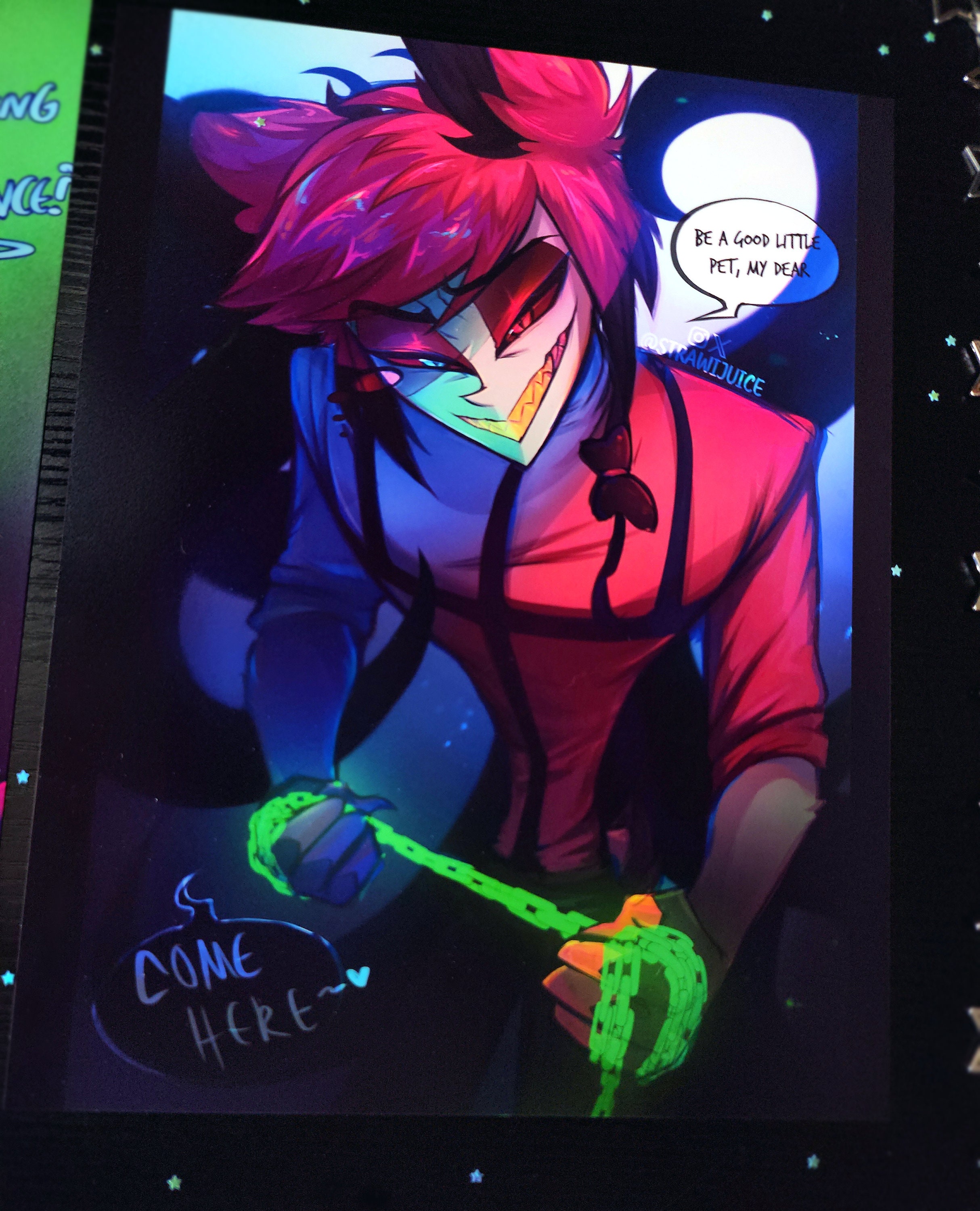 Hazbin Hotel Neon Alastor Fanart Prints - Etsy