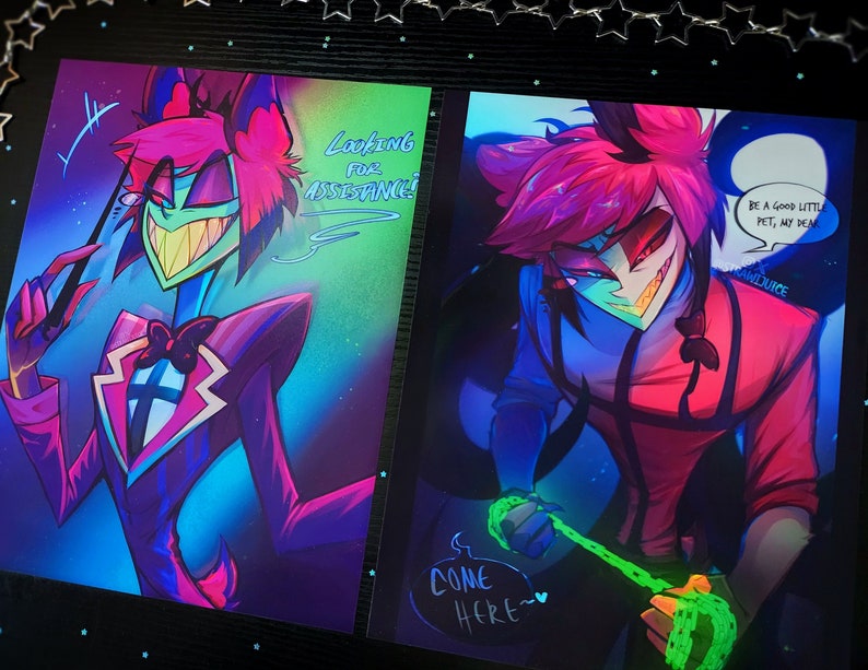 Hazbin Hotel Neon Alastor Fanart Prints - Etsy