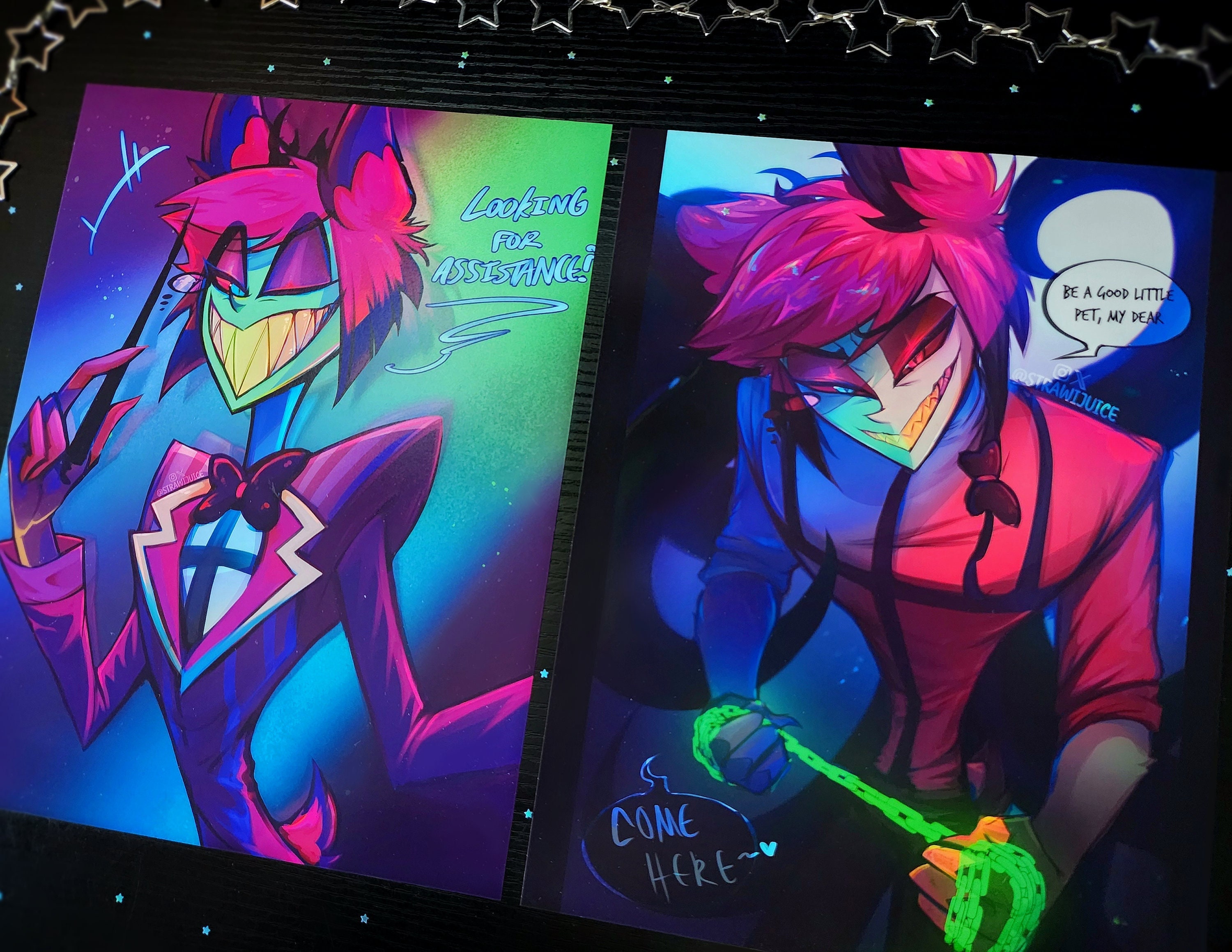 Hazbin Hotel Neon Alastor Fanart Prints - Etsy