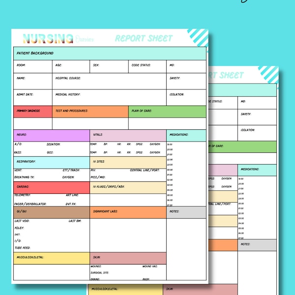 Nurse Rounding Sheet - Etsy