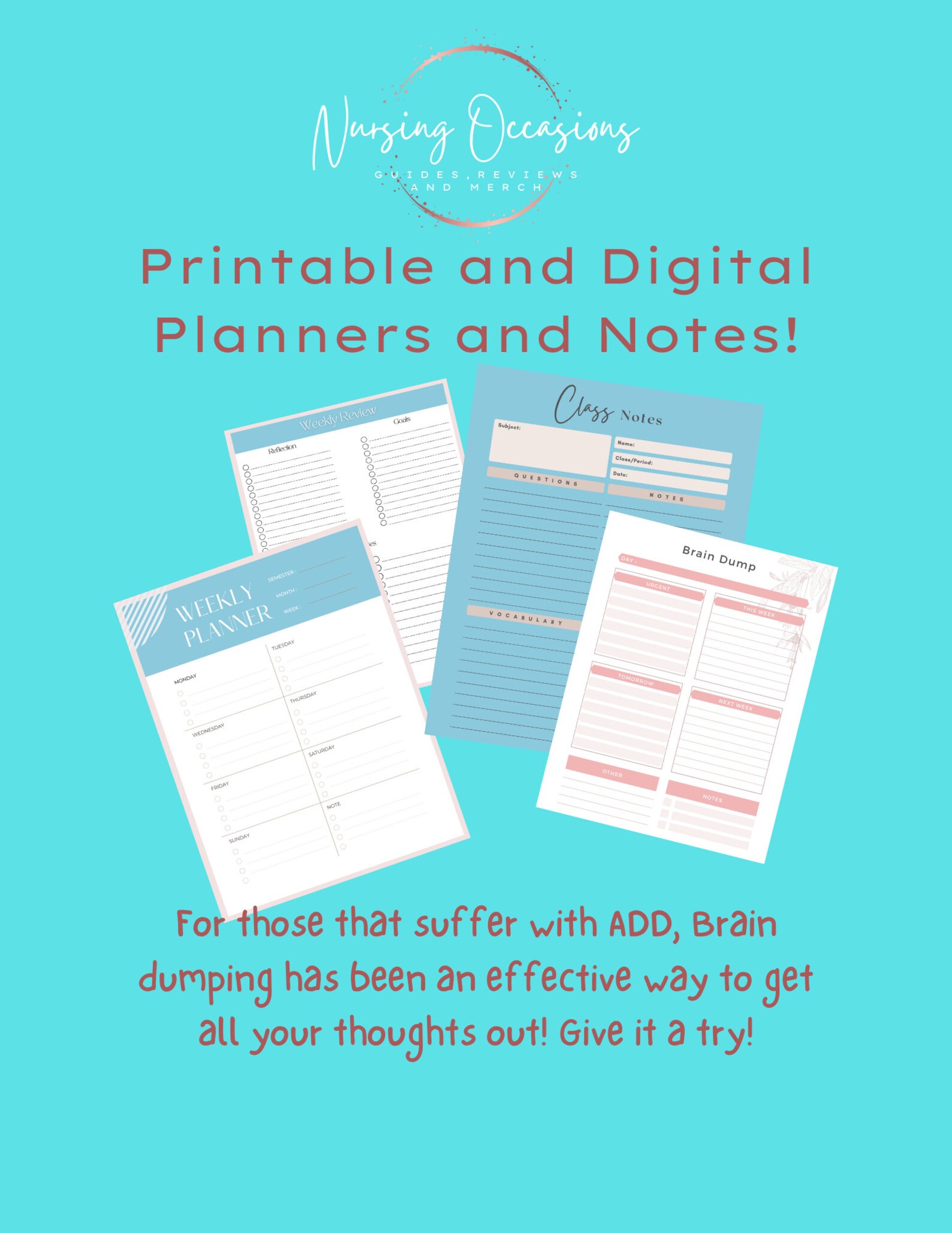 Blank Class Notes Template | College Notes Template | Nursing School ...