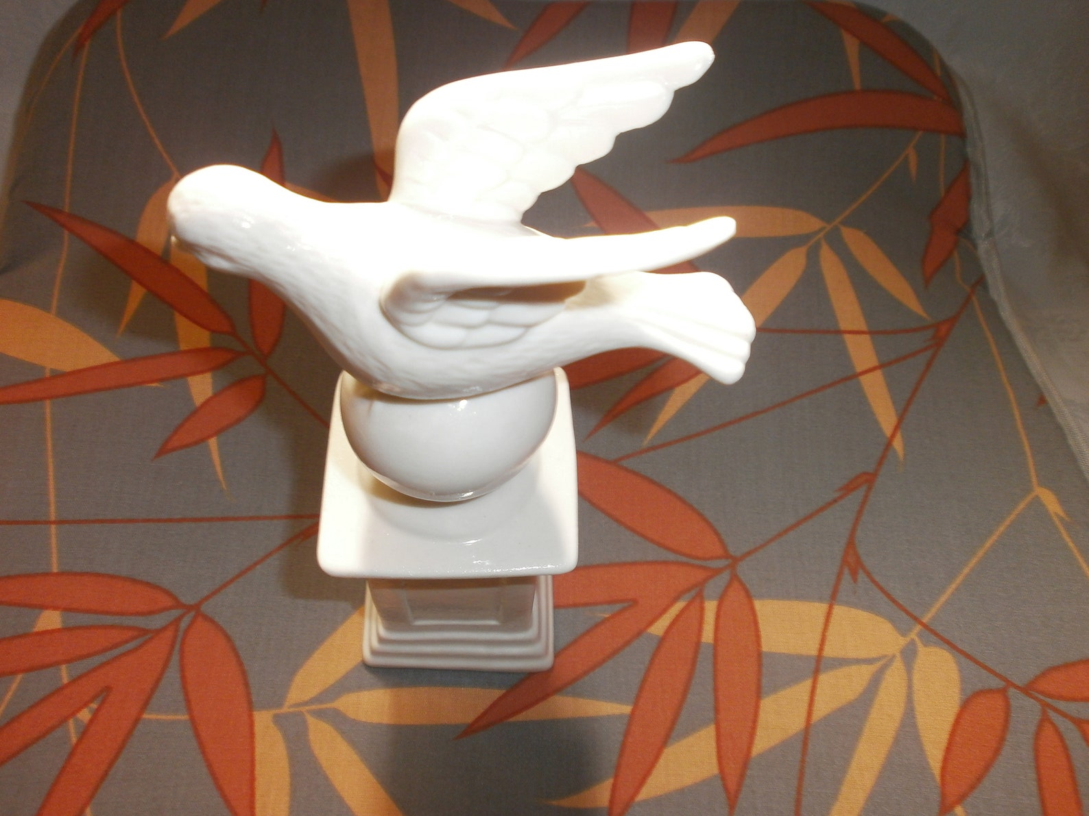 Antique, Vintage Old Porcelain Statuette Figure of Pigeon on a Column ...