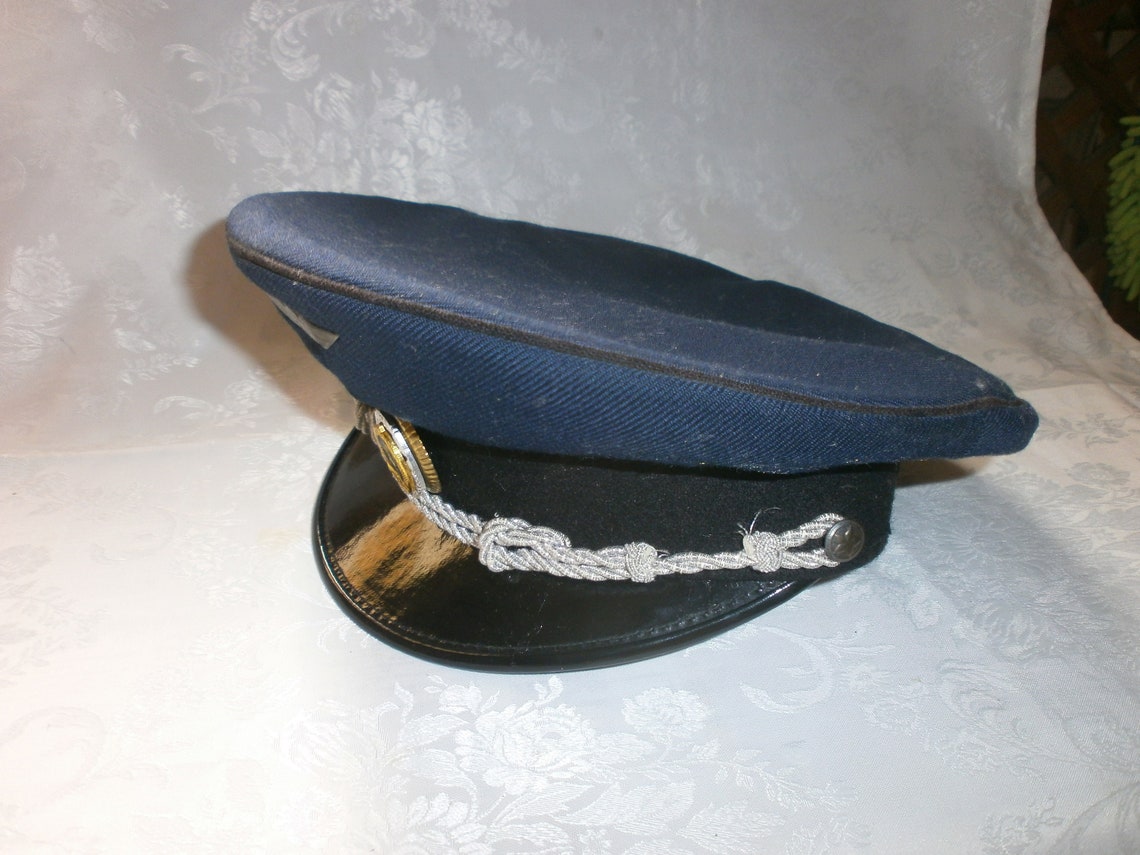 Vintage Old Military Railway Hat Cap -RARE - Uniform Visor Hat Peaked ...