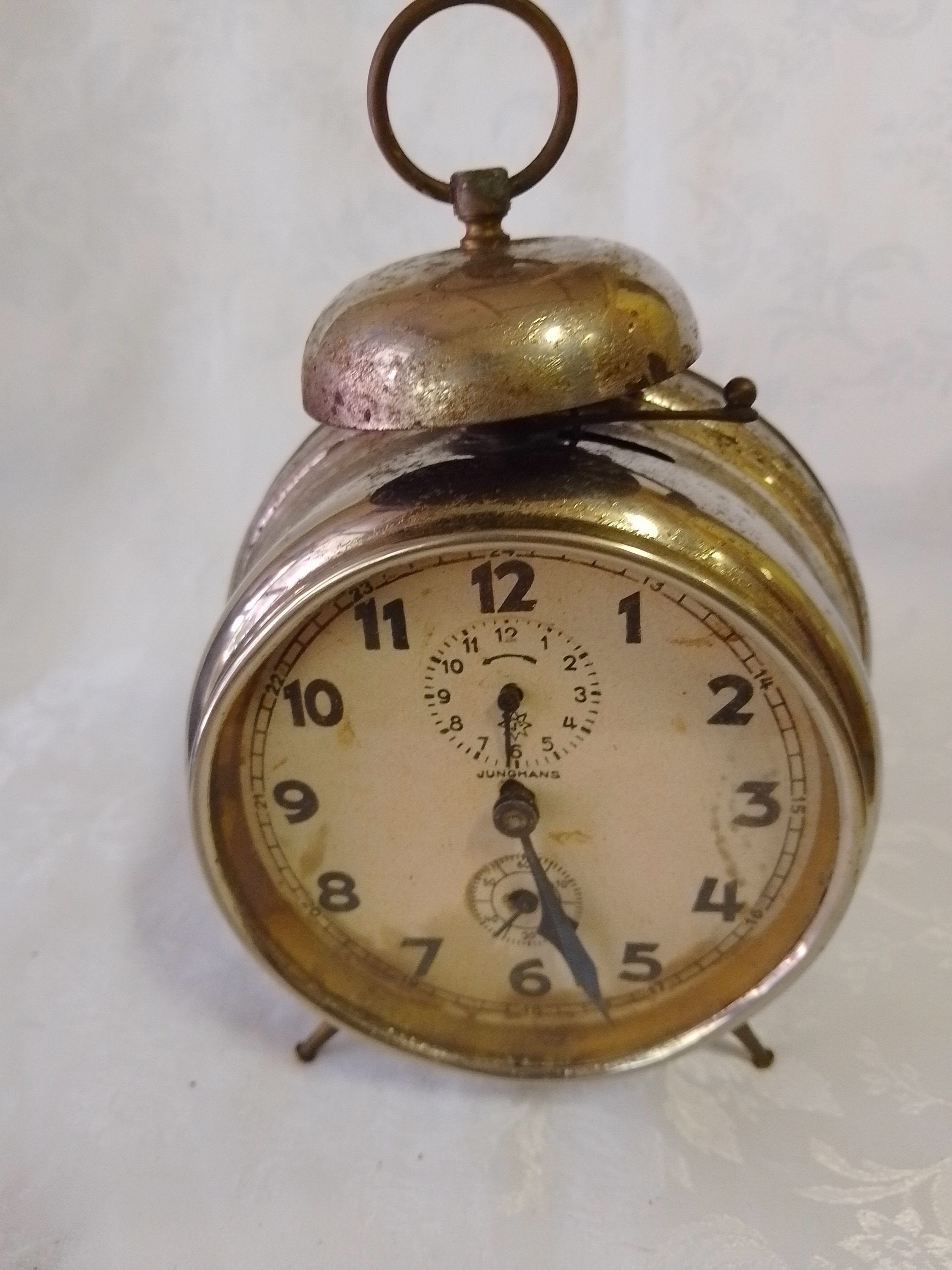Antique Germany Alarm Clock With One Bell JUNGHANS Working . Rare - Etsy