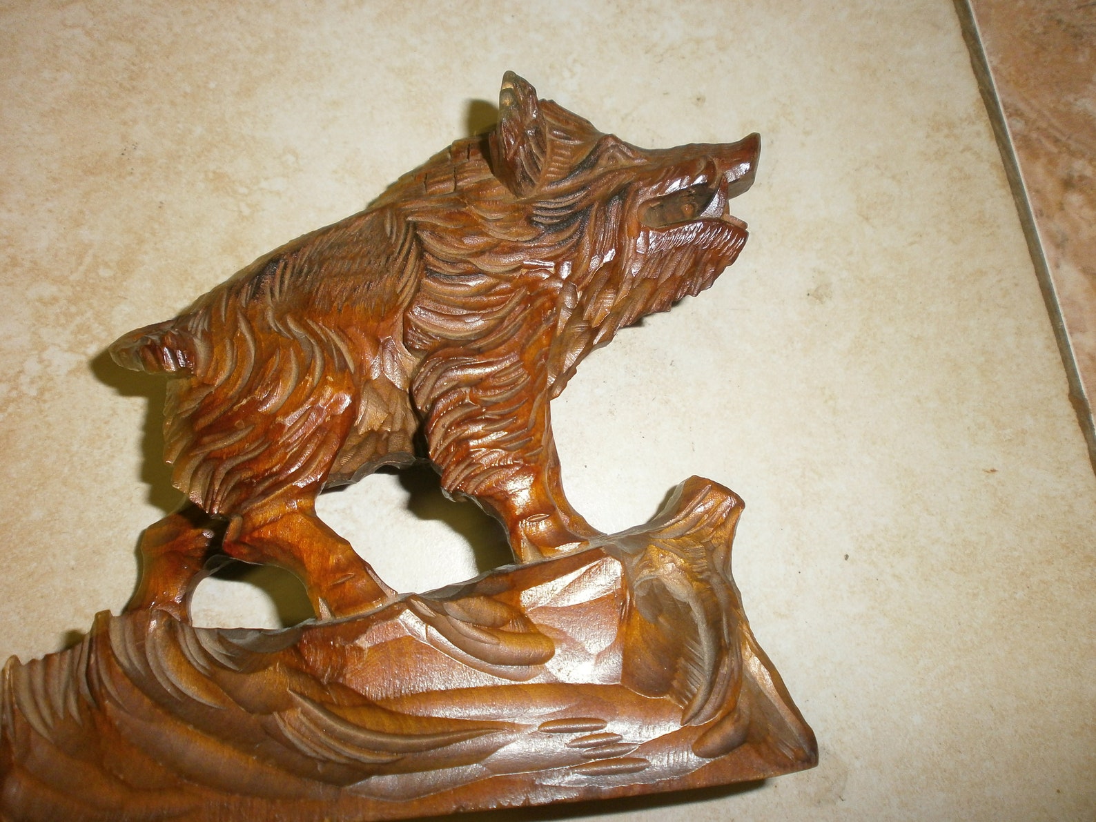 Vintage Wooden Statuette Figure of Wild Boar.- Decorаtive Art Master ...