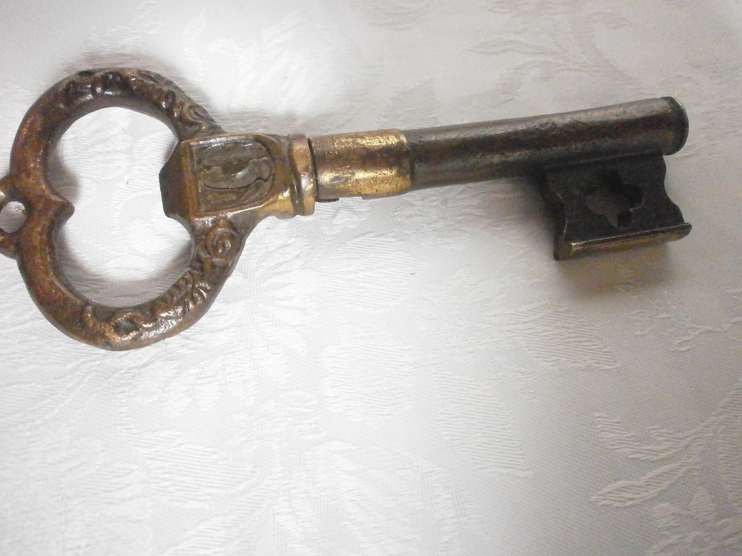 Antique Vintage Brass Skeleton Keys Corkscrew and Bottle Opener, Bronze ...