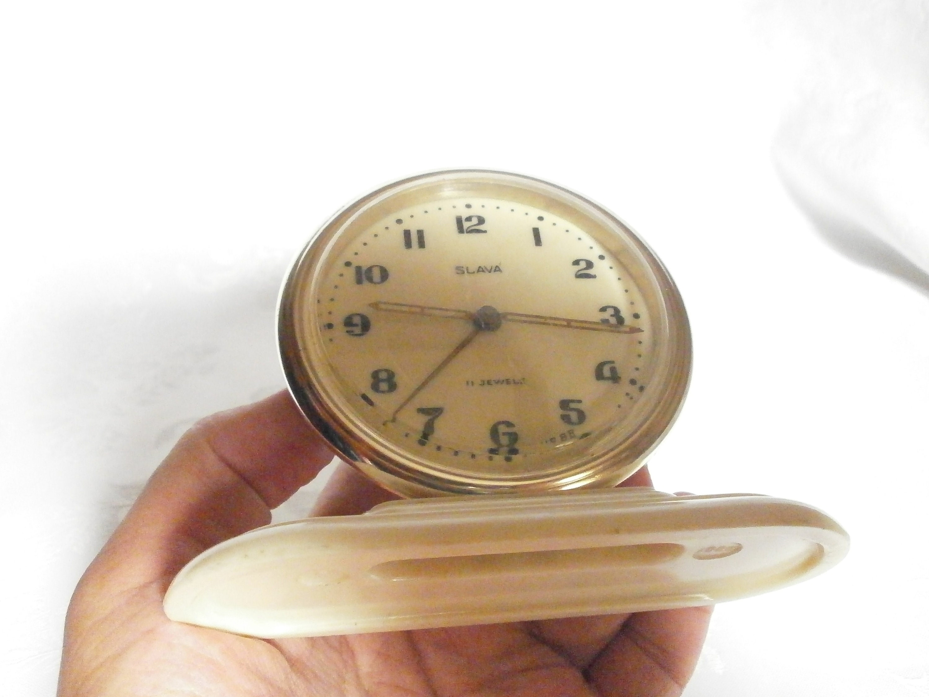 Vintage Russian Mechanical Alarm Clock Slava. USSR. Works and Calls ...