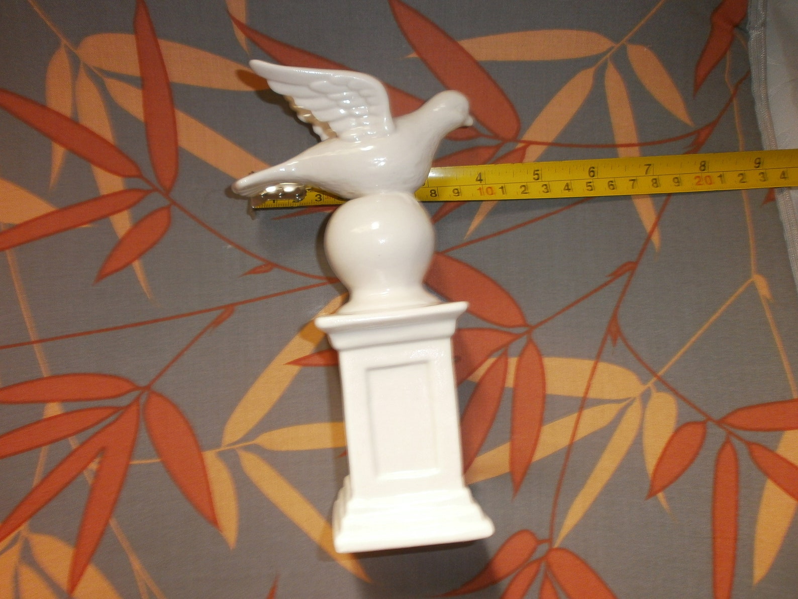 Antique, Vintage Old Porcelain Statuette Figure of Pigeon on a Column ...