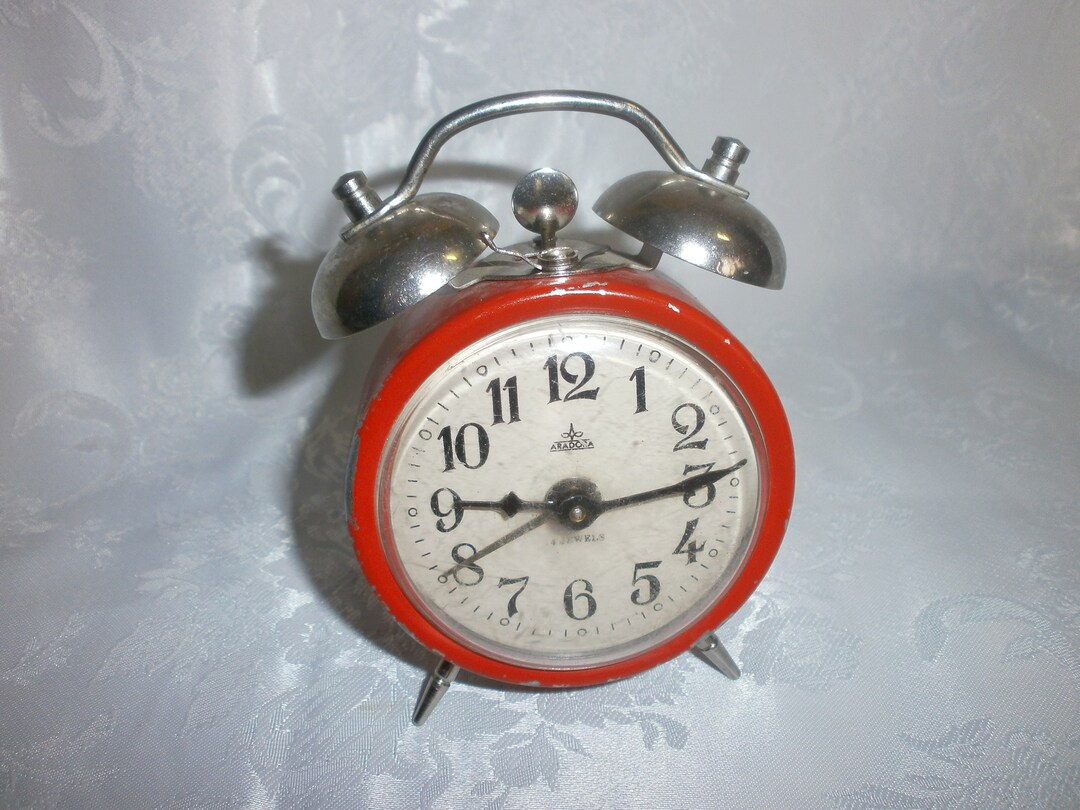 Vintage Alarm Clock Aradora Twoo Bells Мechanical Made in Romania ...