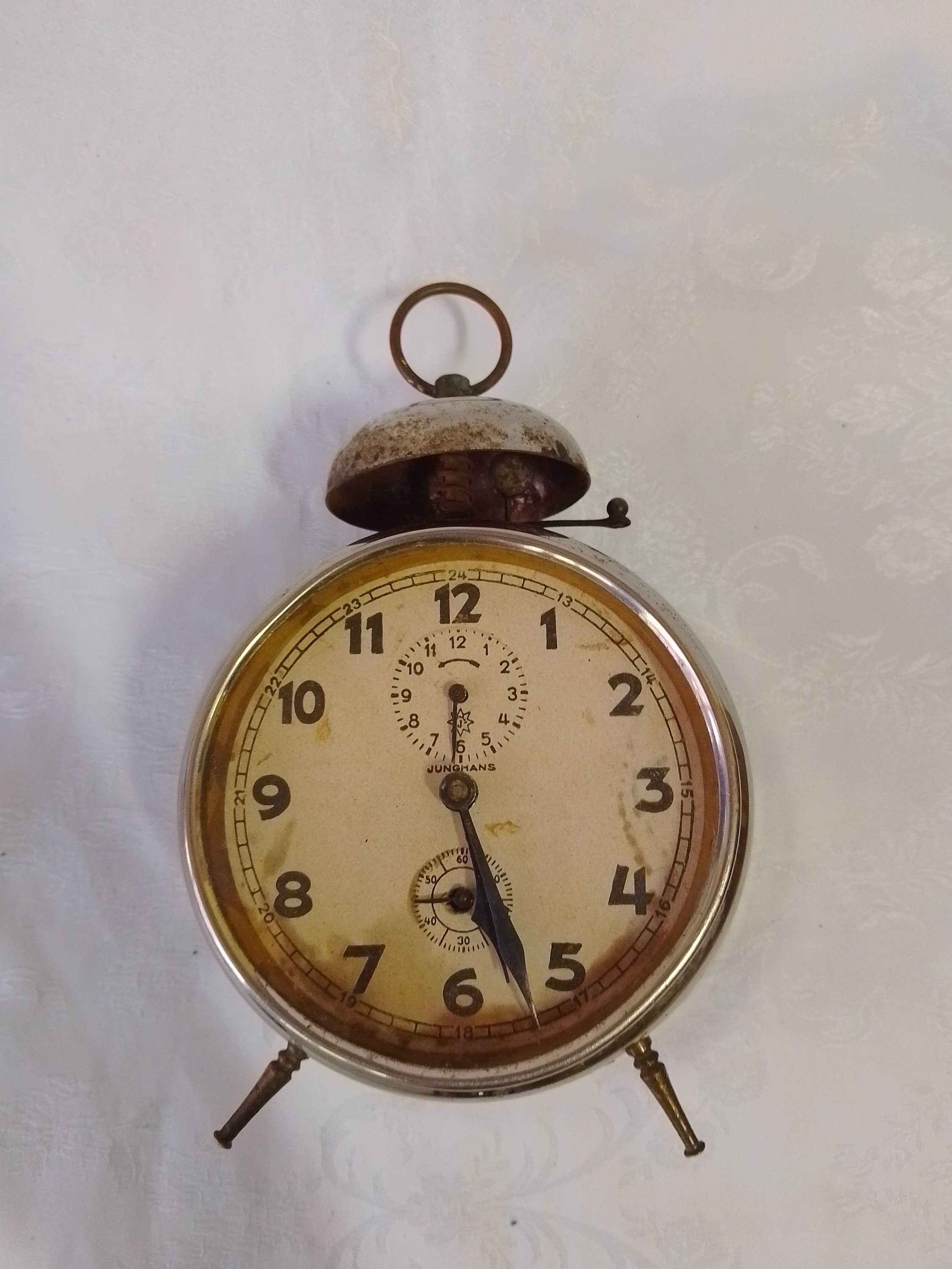 Antique Germany Alarm Clock With One Bell JUNGHANS Working . Rare - Etsy