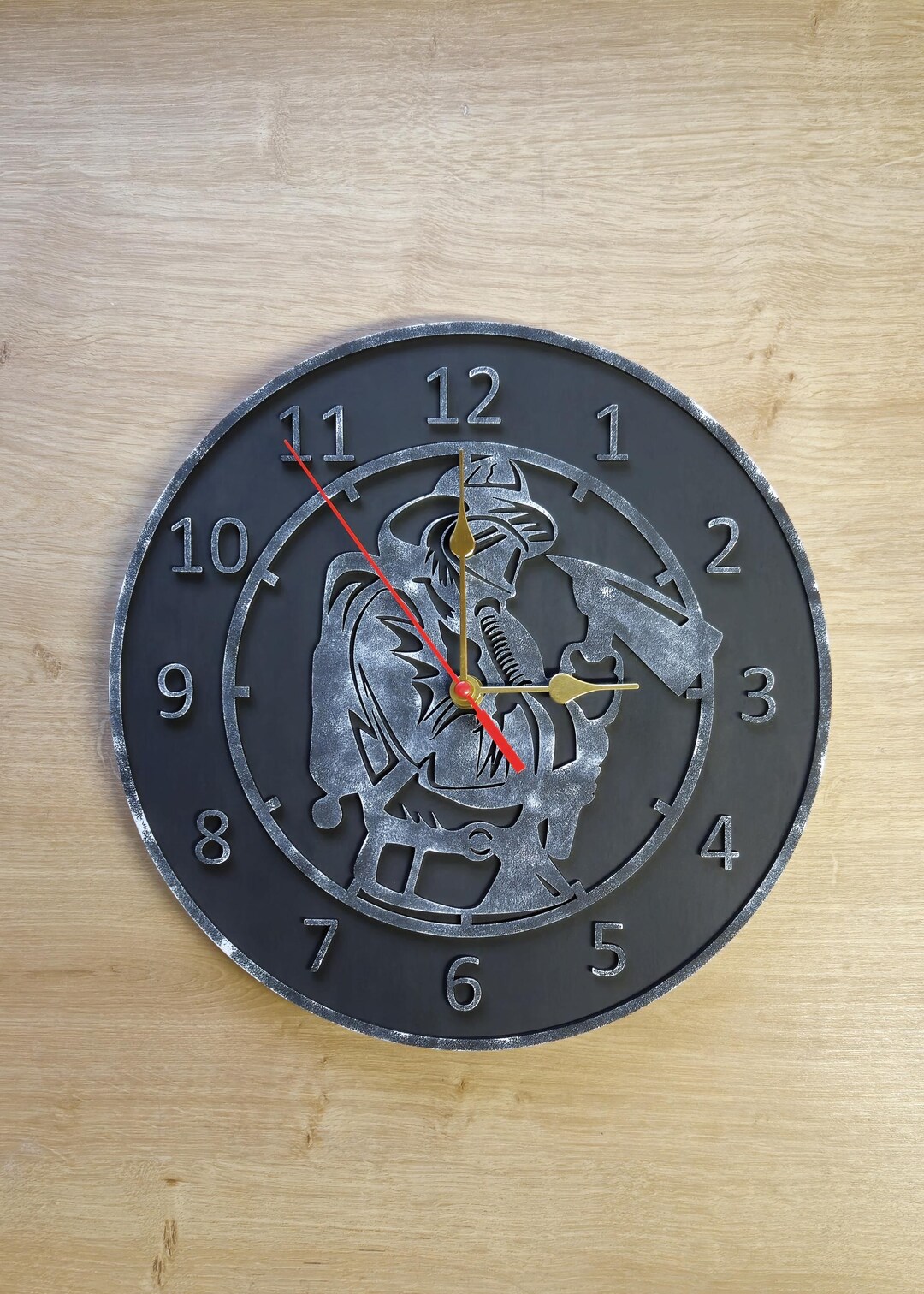 Firefighter Clock | Shabby Chic | Wall Decoration | Fire Department ...
